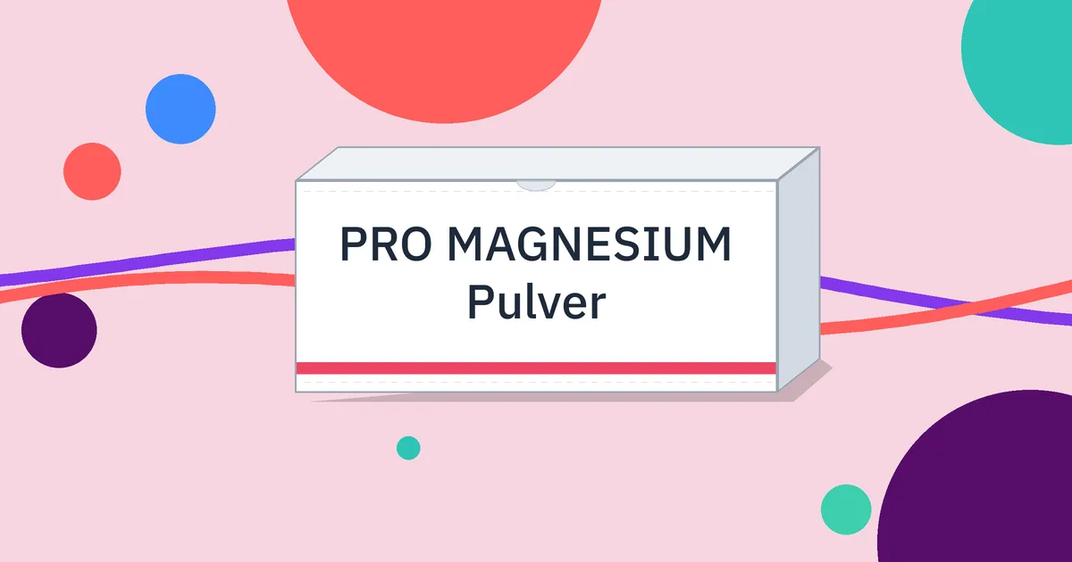 Symbolbild: Packung mit der Aufschrift PRO MAGNESIUM Pulver (PZN 10355632) – Verfügbarkeit und Bezug in Apotheken in Frankfurt am Main