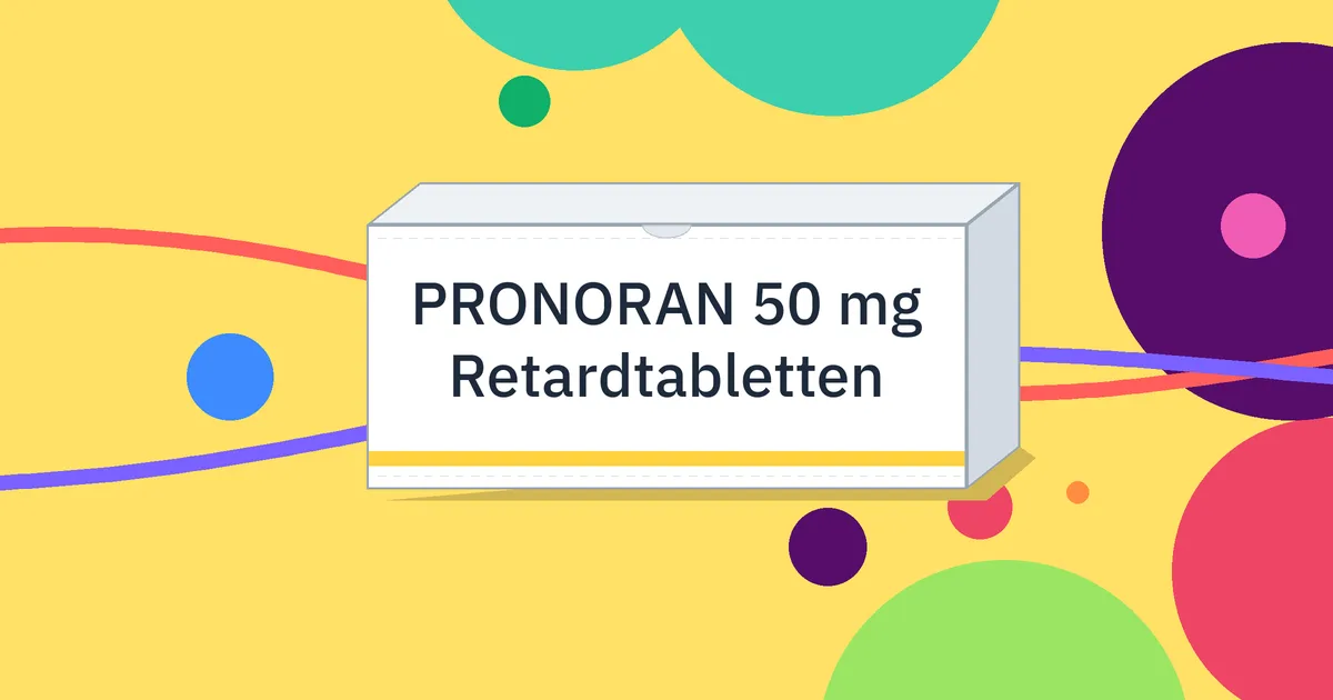 Symbolbild: Packung mit der Aufschrift PRONORAN 50 mg Retardtabletten (PZN 15373971) – Verfügbarkeit und Bezug in Apotheken in Frankfurt am Main
