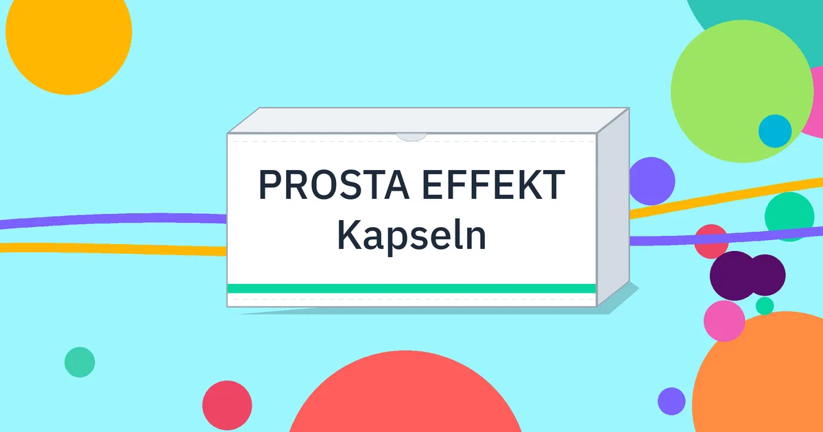 Symbolbild: Packung mit der Aufschrift PROSTA EFFEKT Kapseln (PZN 07584636) – Verfügbarkeit und Bezug in Apotheken in Frankfurt am Main