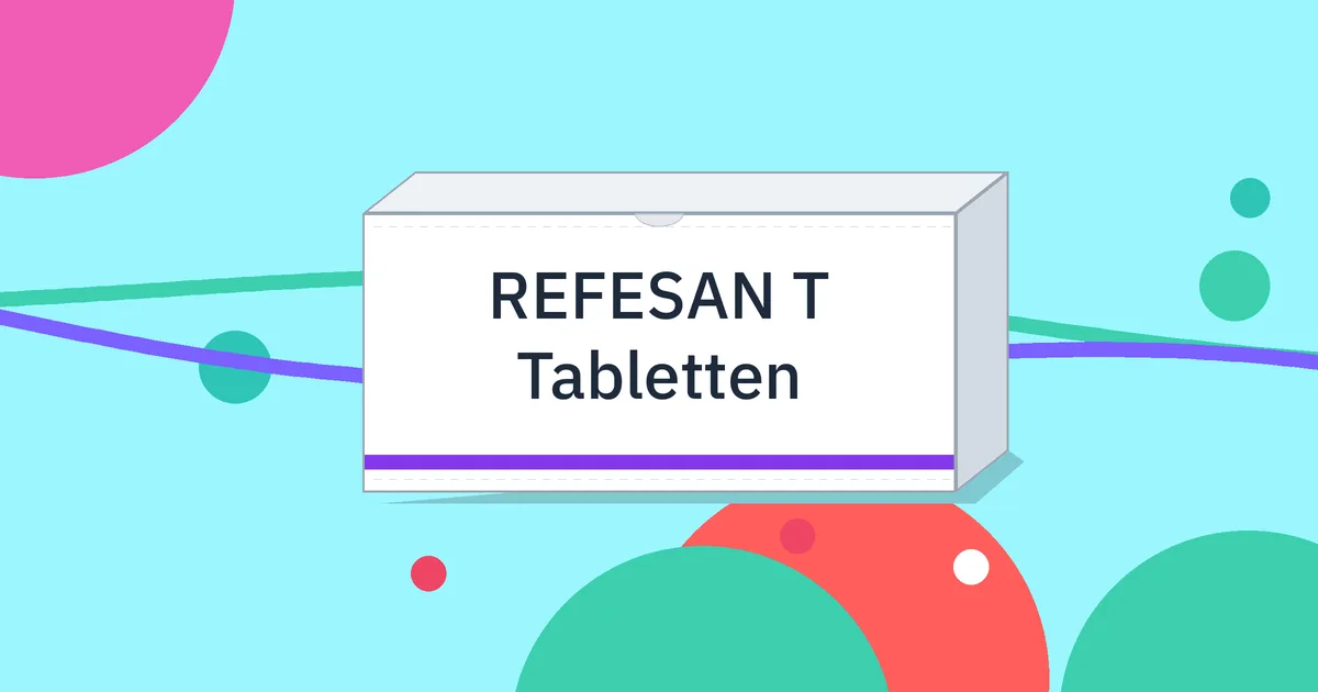 Symbolbild: Packung mit der Aufschrift REFESAN T Tabletten (PZN 01608850) – Verfügbarkeit und Bezug in Apotheken in Frankfurt am Main