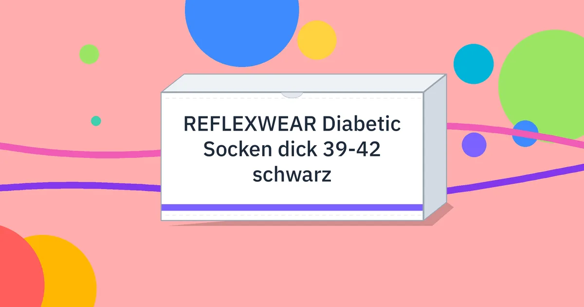 Symbolbild: Packung mit der Aufschrift REFLEXWEAR Diabetic Socken dick 39-42 schwarz (PZN 14400855) – Verfügbarkeit und Bezug in Apotheken in Frankfurt am Main