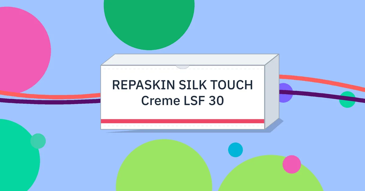 Symbolbild: Packung mit der Aufschrift REPASKIN SILK TOUCH Creme LSF 30 (PZN 18719720) – Verfügbarkeit und Bezug in Apotheken in Frankfurt am Main