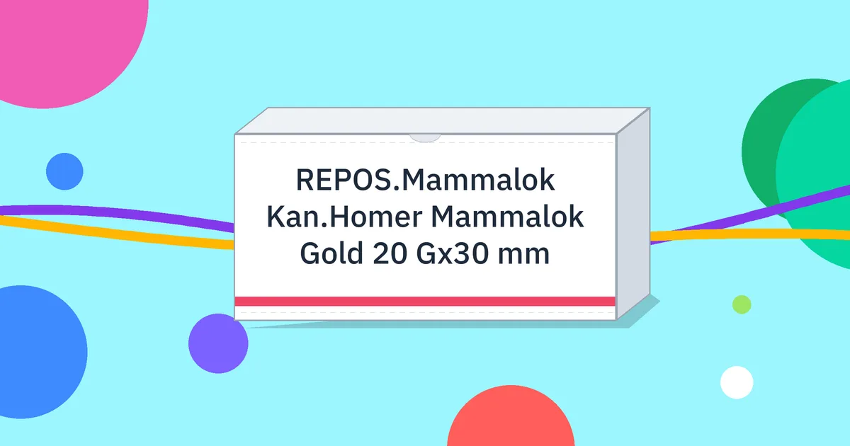 Symbolbild: Packung mit der Aufschrift REPOS.Mammalok Kan.Homer Mammalok Gold 20 Gx30 mm (PZN 07096871) – Verfügbarkeit und Bezug in Apotheken in Frankfurt am Main