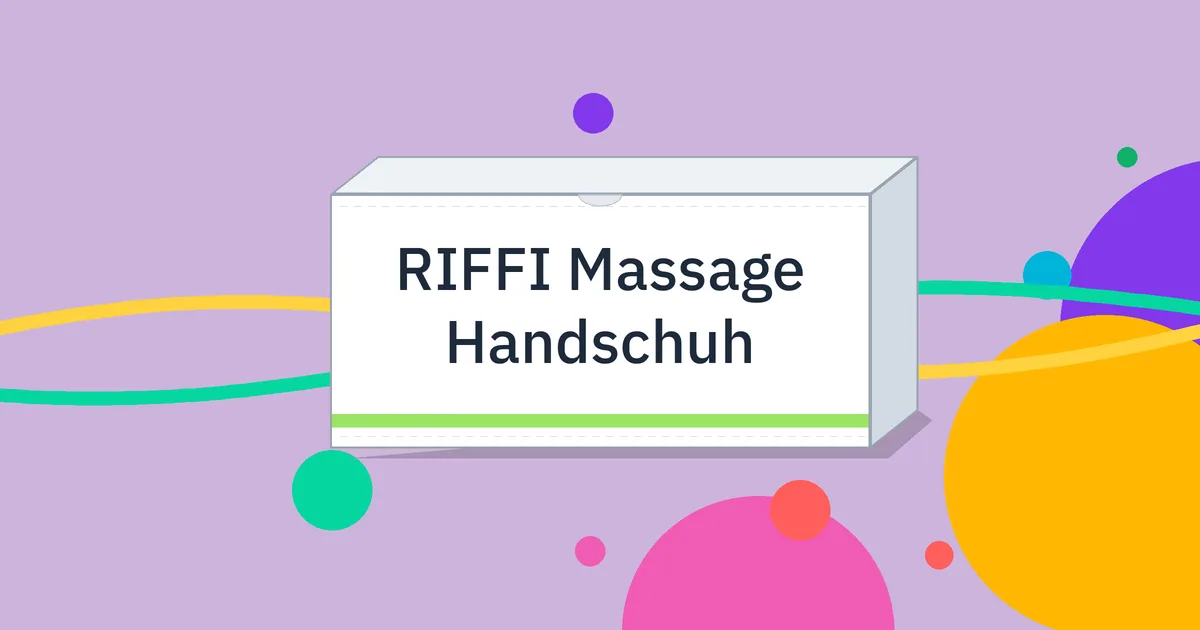 Symbolbild: Packung mit der Aufschrift RIFFI Massage Handschuh (PZN 10076174) – Verfügbarkeit und Bezug in Apotheken in Frankfurt am Main