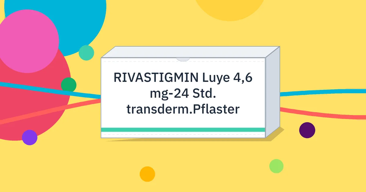 Symbolbild: Packung mit der Aufschrift RIVASTIGMIN Luye 4,6 mg-24 Std. transderm.Pflaster (PZN 12147286) – Verfügbarkeit und Bezug in Apotheken in Frankfurt am Main