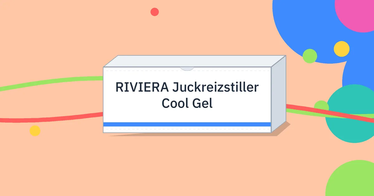 Symbolbild: Packung mit der Aufschrift RIVIERA Juckreizstiller Cool Gel (PZN 10000567) – Verfügbarkeit und Bezug in Apotheken in Frankfurt am Main