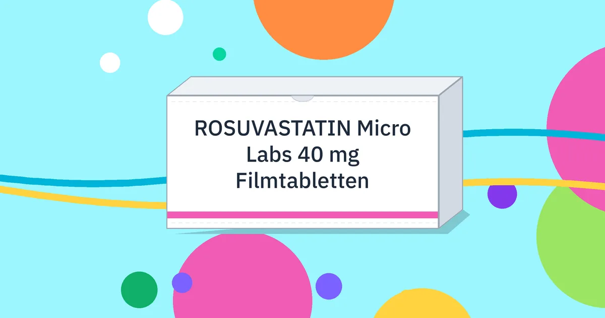 Symbolbild: Packung mit der Aufschrift ROSUVASTATIN Micro Labs 40 mg Filmtabletten (PZN 18152963) – Verfügbarkeit und Bezug in Apotheken in Frankfurt am Main