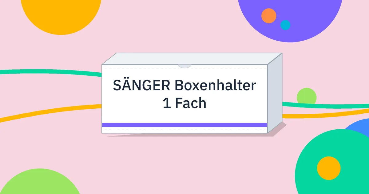 Symbolbild: Packung mit der Aufschrift SÄNGER Boxenhalter 1 Fach (PZN 01306876) – Verfügbarkeit und Bezug in Apotheken in Frankfurt am Main