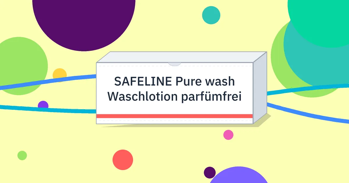 Symbolbild: Packung mit der Aufschrift SAFELINE Pure wash Waschlotion parfümfrei (PZN 10825865) – Verfügbarkeit und Bezug in Apotheken in Frankfurt am Main