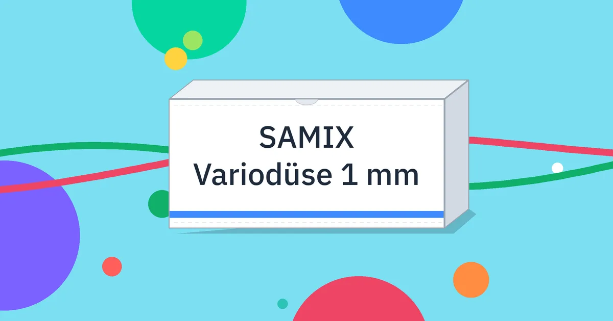 Symbolbild: Packung mit der Aufschrift SAMIX Variodüse 1 mm (PZN 11481238) – Verfügbarkeit und Bezug in Apotheken in Frankfurt am Main