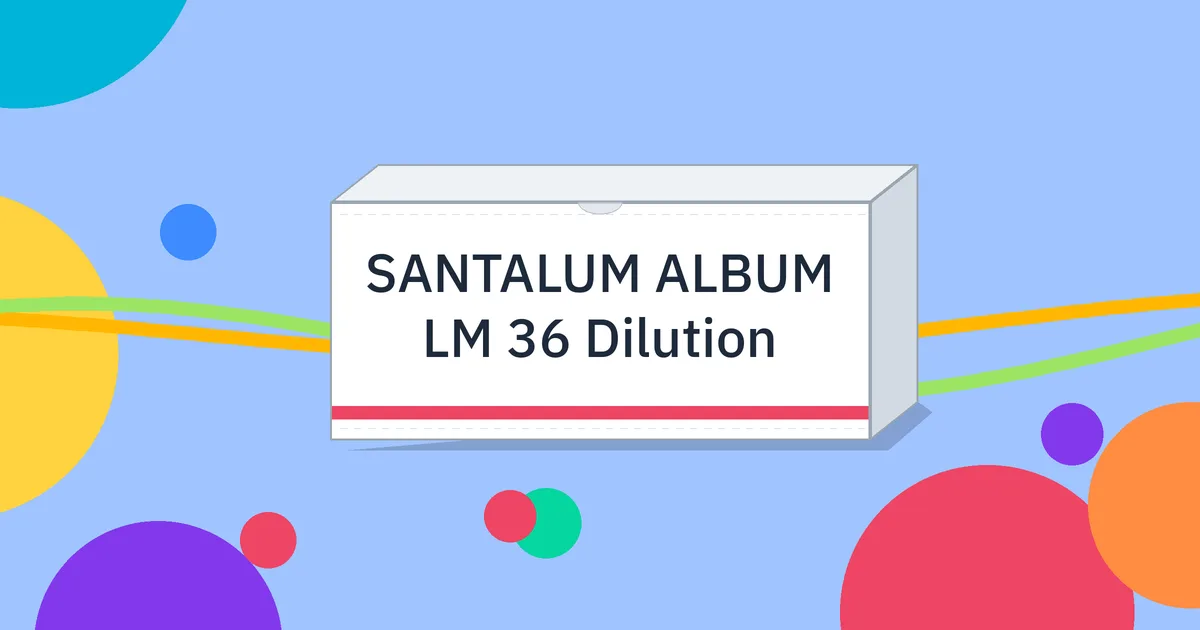 Symbolbild: Packung mit der Aufschrift SANTALUM ALBUM LM 36 Dilution (PZN 13684885) – Verfügbarkeit und Bezug in Apotheken in Frankfurt am Main