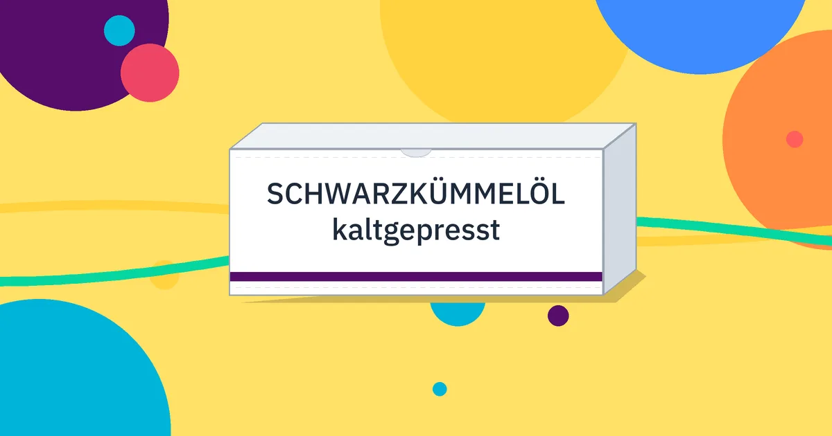 Symbolbild: Packung mit der Aufschrift SCHWARZKÜMMELÖL kaltgepresst (PZN 16871636) – Verfügbarkeit und Bezug in Apotheken in Frankfurt am Main