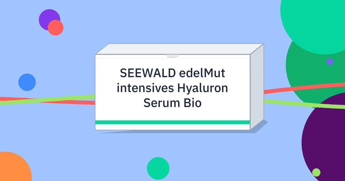 Symbolbild: Packung mit der Aufschrift SEEWALD edelMut intensives Hyaluron Serum Bio (PZN 20687068) – Verfügbarkeit und Bezug in Apotheken in Frankfurt am Main