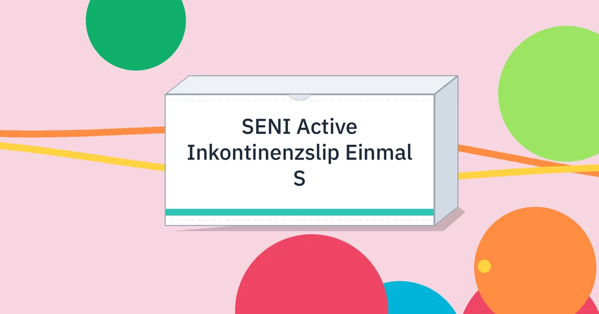 Symbolbild: Packung mit der Aufschrift SENI Active Inkontinenzslip Einmal S (PZN 03295415) – Verfügbarkeit und Bezug in Apotheken in Frankfurt am Main