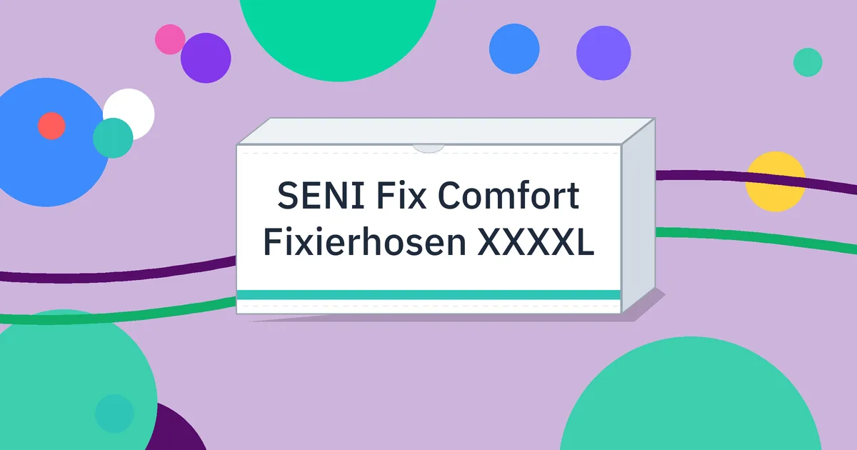 Symbolbild: Packung mit der Aufschrift SENI Fix Comfort Fixierhosen XXXXL (PZN 13705624) – Verfügbarkeit und Bezug in Apotheken in Frankfurt am Main