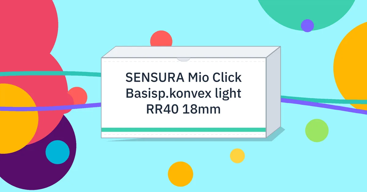 Symbolbild: Packung mit der Aufschrift SENSURA Mio Click Basisp.konvex light RR40 18mm (PZN 10857701) – Verfügbarkeit und Bezug in Apotheken in Frankfurt am Main