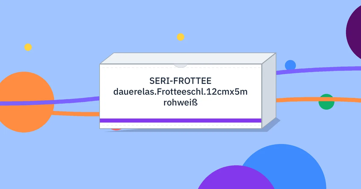 Symbolbild: Packung mit der Aufschrift SERI-FROTTEE dauerelas.Frotteeschl.12cmx5m rohweiß (PZN 19836675) – Verfügbarkeit und Bezug in Apotheken in Frankfurt am Main