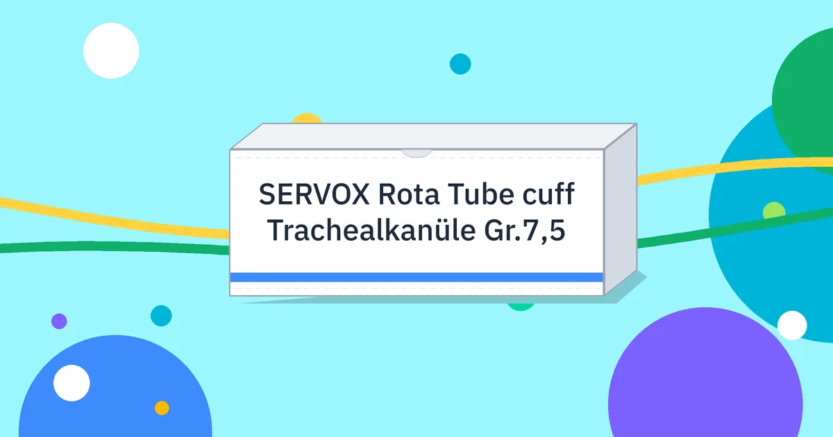 Symbolbild: Packung mit der Aufschrift SERVOX Rota Tube cuff Trachealkanüle Gr.7,5 (PZN 09332844) – Verfügbarkeit und Bezug in Apotheken in Frankfurt am Main