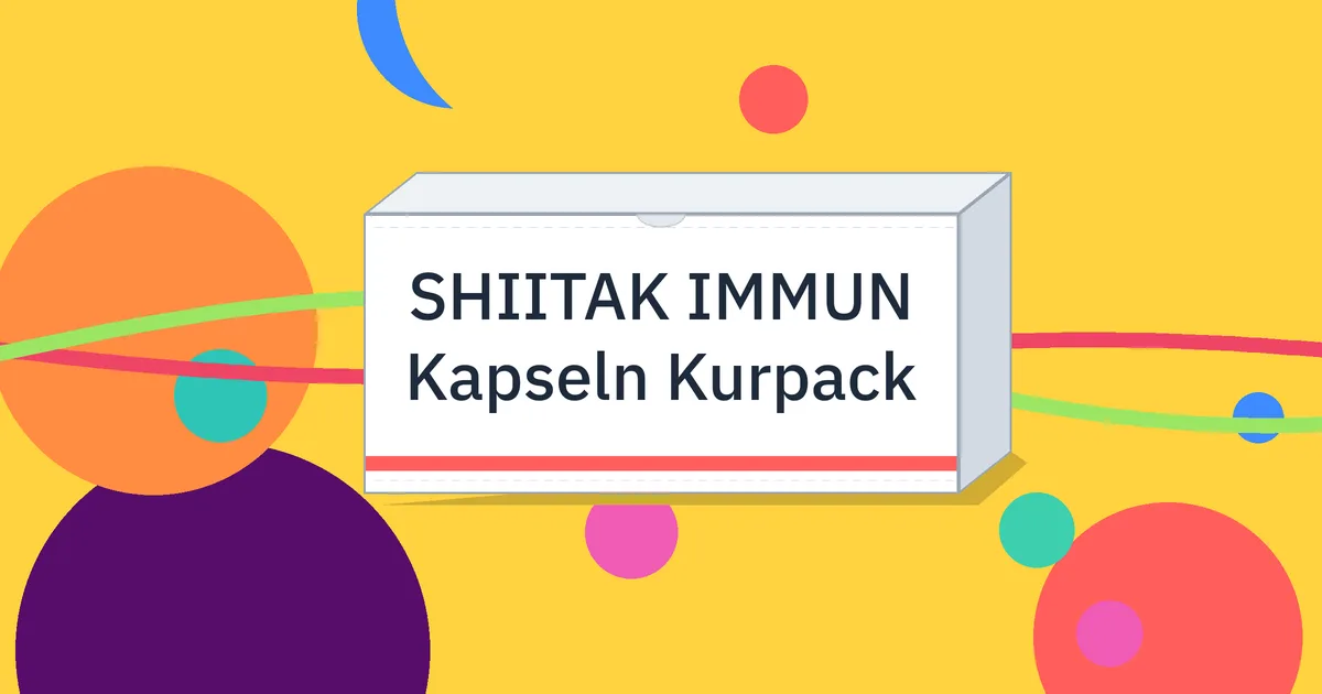 Symbolbild: Packung mit der Aufschrift SHIITAK IMMUN Kapseln Kurpack (PZN 07256346) – Verfügbarkeit und Bezug in Apotheken in Frankfurt am Main