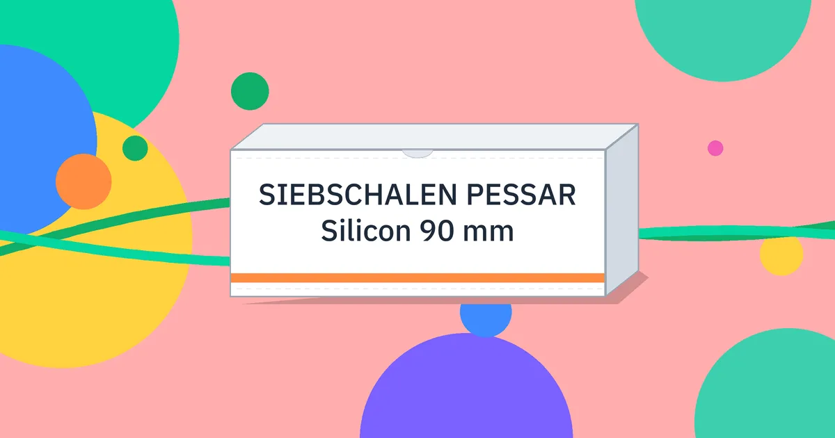 Symbolbild: Packung mit der Aufschrift SIEBSCHALEN PESSAR Silicon 90 mm (PZN 07702828) – Verfügbarkeit und Bezug in Apotheken in Frankfurt am Main