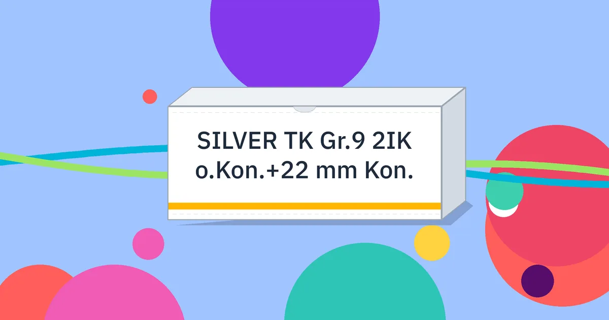 Symbolbild: Packung mit der Aufschrift SILVER TK Gr.9 2IK o.Kon.+22 mm Kon. (PZN 10317258) – Verfügbarkeit und Bezug in Apotheken in Frankfurt am Main