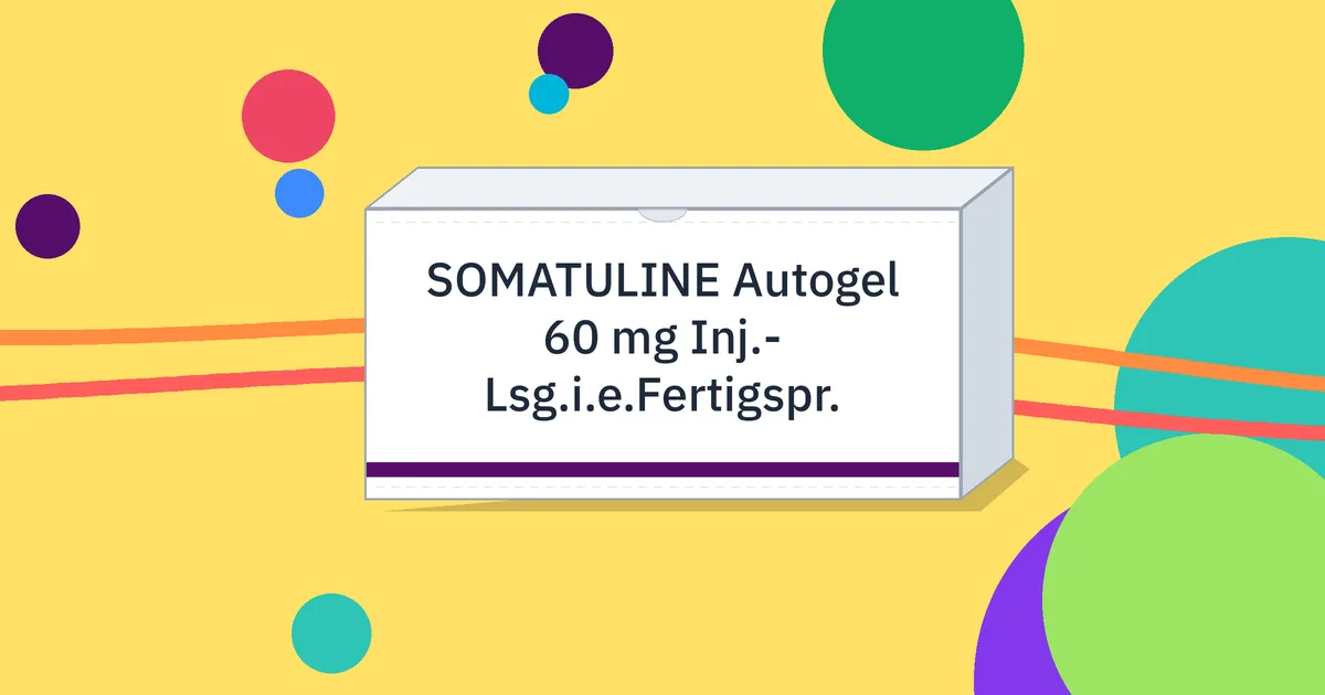 Symbolbild: Packung mit der Aufschrift SOMATULINE Autogel 60 mg Inj.-Lsg.i.e.Fertigspr. (PZN 17928485) – Verfügbarkeit und Bezug in Apotheken in Frankfurt am Main