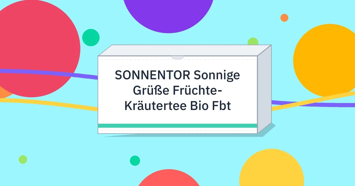Symbolbild: Packung mit der Aufschrift SONNENTOR Sonnige Grüße Früchte-Kräutertee Bio Fbt (PZN 18902625) – Verfügbarkeit und Bezug in Apotheken in Frankfurt am Main