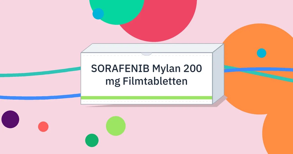 Symbolbild: Packung mit der Aufschrift SORAFENIB Mylan 200 mg Filmtabletten (PZN 16888938) – Verfügbarkeit und Bezug in Apotheken in Frankfurt am Main