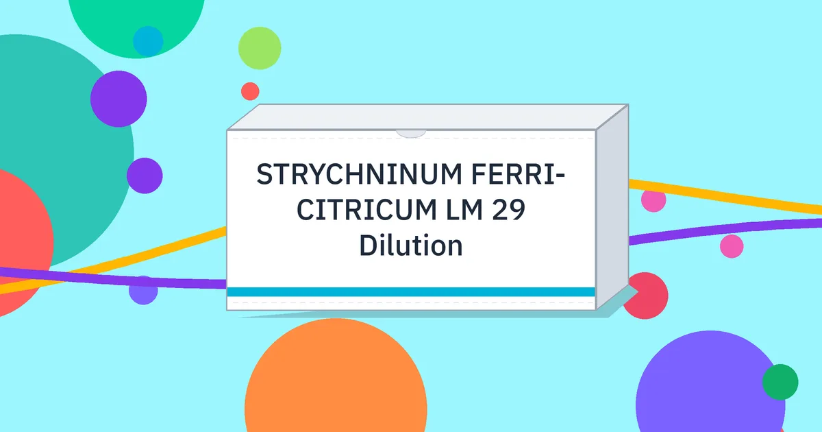 Symbolbild: Packung mit der Aufschrift STRYCHNINUM FERRI-CITRICUM LM 29 Dilution (PZN 13206447) – Verfügbarkeit und Bezug in Apotheken in Frankfurt am Main