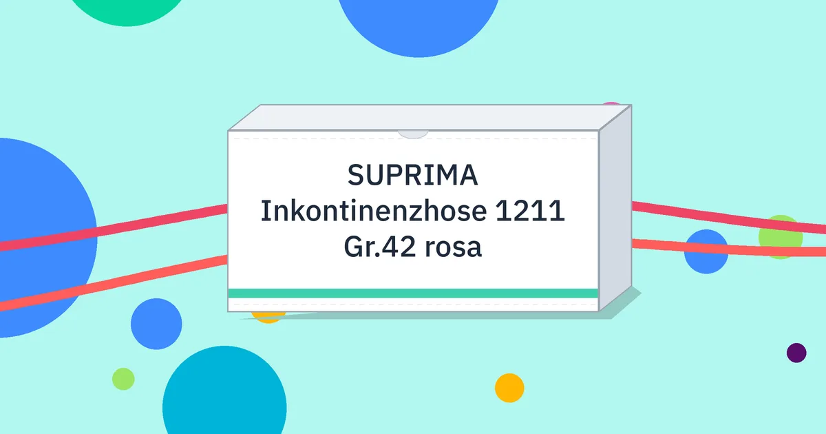 Symbolbild: Packung mit der Aufschrift SUPRIMA Inkontinenzhose 1211 Gr.42 rosa (PZN 03022338) – Verfügbarkeit und Bezug in Apotheken in Frankfurt am Main