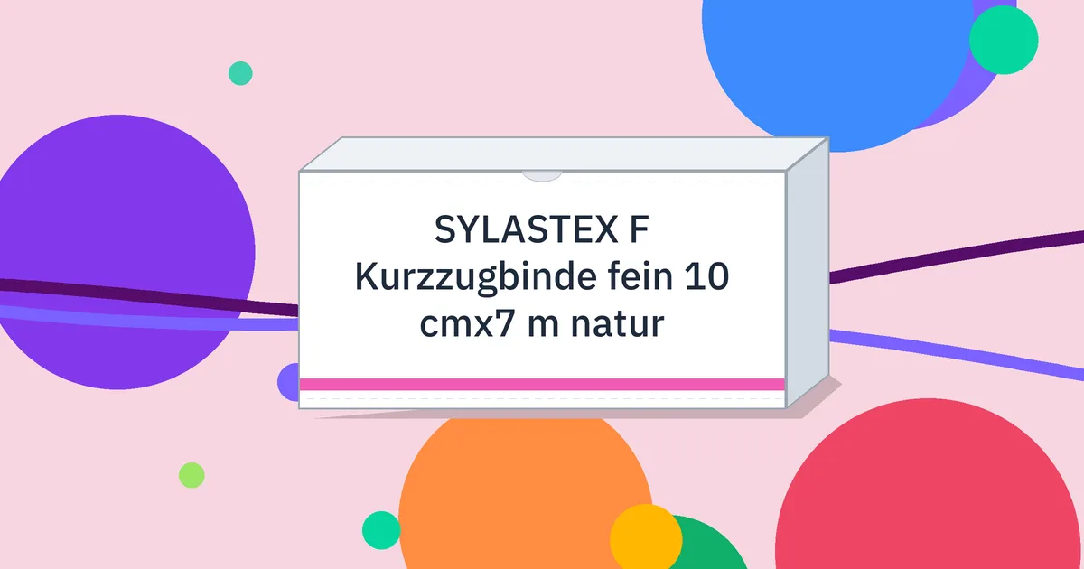 Symbolbild: Packung mit der Aufschrift SYLASTEX F Kurzzugbinde fein 10 cmx7 m natur (PZN 17176387) – Verfügbarkeit und Bezug in Apotheken in Frankfurt am Main