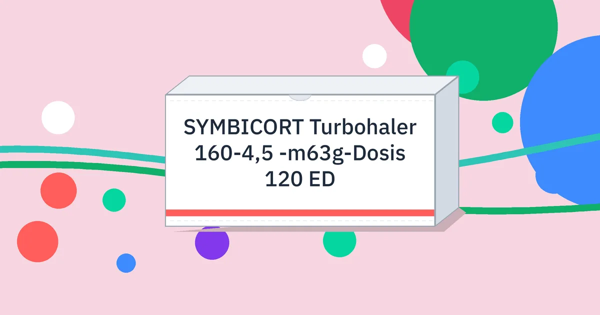 Symbolbild: Packung mit der Aufschrift SYMBICORT Turbohaler 160-4,5 -m63g-Dosis 120 ED (PZN 18826232) – Verfügbarkeit und Bezug in Apotheken in Frankfurt am Main