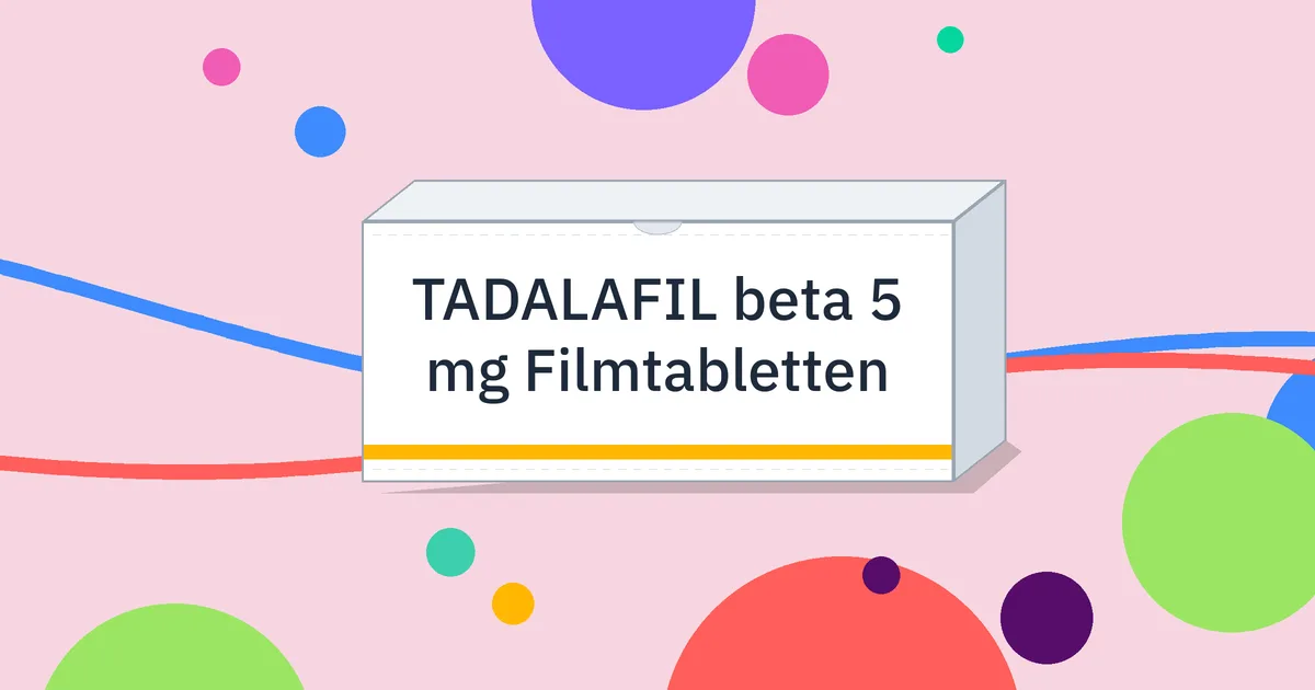 Symbolbild: Packung mit der Aufschrift TADALAFIL beta 5 mg Filmtabletten (PZN 13700101) – Verfügbarkeit und Bezug in Apotheken in Frankfurt am Main