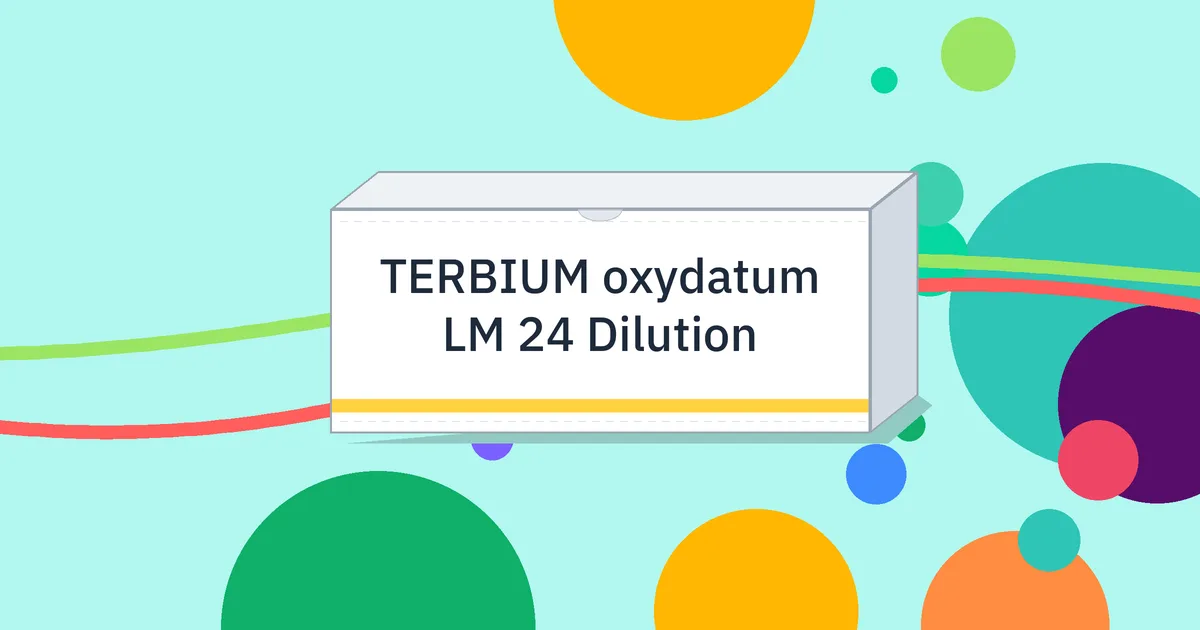 Symbolbild: Packung mit der Aufschrift TERBIUM oxydatum LM 24 Dilution (PZN 13216285) – Verfügbarkeit und Bezug in Apotheken in Frankfurt am Main
