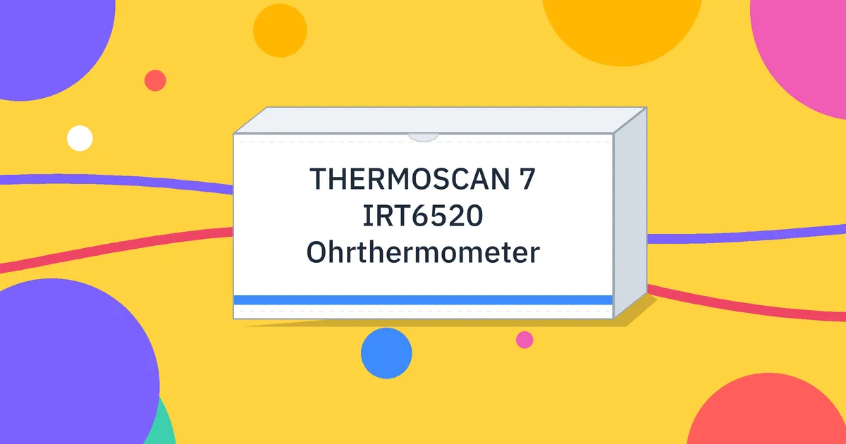 Symbolbild: Packung mit der Aufschrift THERMOSCAN 7 IRT6520 Ohrthermometer (PZN 10216818) – Verfügbarkeit und Bezug in Apotheken in Frankfurt am Main