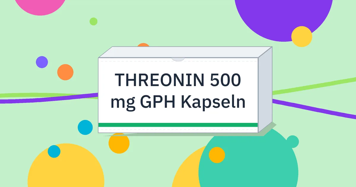 Symbolbild: Packung mit der Aufschrift THREONIN 500 mg GPH Kapseln (PZN 00128728) – Verfügbarkeit und Bezug in Apotheken in Frankfurt am Main