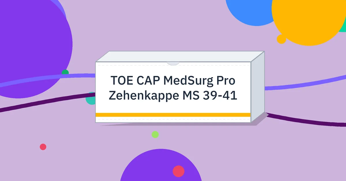 Symbolbild: Packung mit der Aufschrift TOE CAP MedSurg Pro Zehenkappe MS 39-41 (PZN 16631263) – Verfügbarkeit und Bezug in Apotheken in Frankfurt am Main
