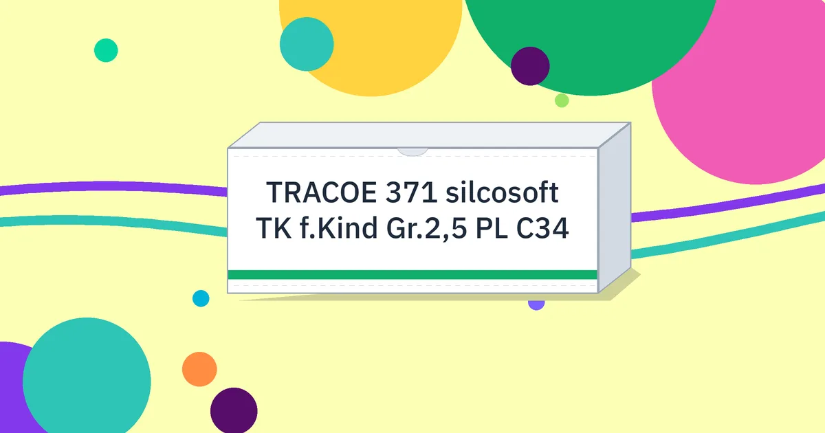 Symbolbild: Packung mit der Aufschrift TRACOE 371 silcosoft TK f.Kind Gr.2,5 PL C34 (PZN 14314914) – Verfügbarkeit und Bezug in Apotheken in Frankfurt am Main