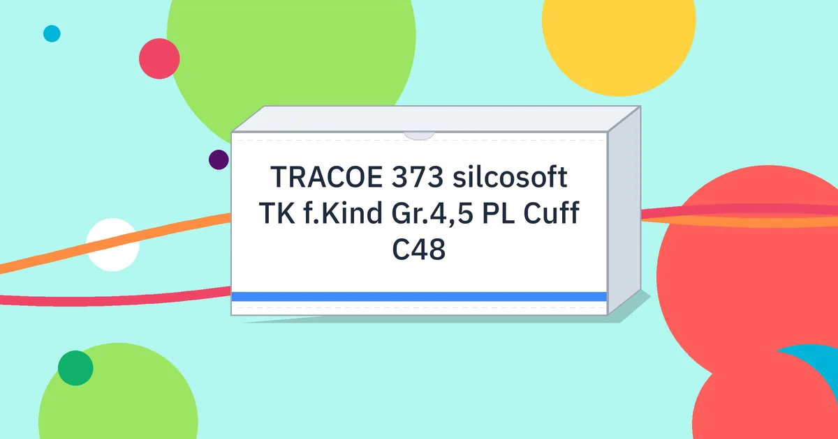 Symbolbild: Packung mit der Aufschrift TRACOE 373 silcosoft TK f.Kind Gr.4,5 PL Cuff C48 (PZN 14317350) – Verfügbarkeit und Bezug in Apotheken in Frankfurt am Main