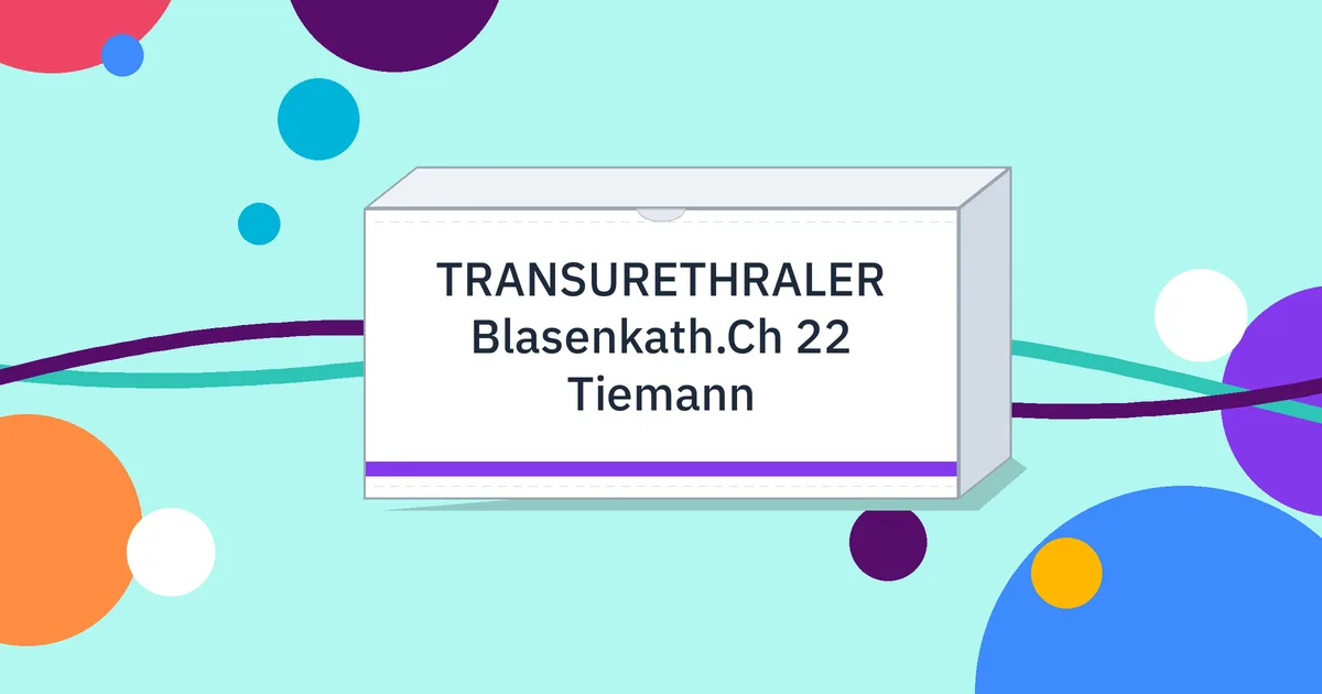 Symbolbild: Packung mit der Aufschrift TRANSURETHRALER Blasenkath.Ch 22 Tiemann (PZN 04867629) – Verfügbarkeit und Bezug in Apotheken in Frankfurt am Main