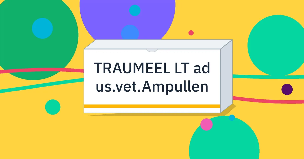 Symbolbild: Packung mit der Aufschrift TRAUMEEL LT ad us.vet.Ampullen (PZN 11240658) – Verfügbarkeit und Bezug in Apotheken in Frankfurt am Main