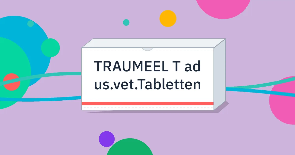 Symbolbild: Packung mit der Aufschrift TRAUMEEL T ad us.vet.Tabletten (PZN 04055630) – Verfügbarkeit und Bezug in Apotheken in Frankfurt am Main