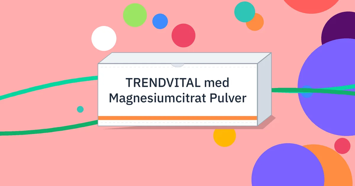 Symbolbild: Packung mit der Aufschrift TRENDVITAL med Magnesiumcitrat Pulver (PZN 12563079) – Verfügbarkeit und Bezug in Apotheken in Frankfurt am Main