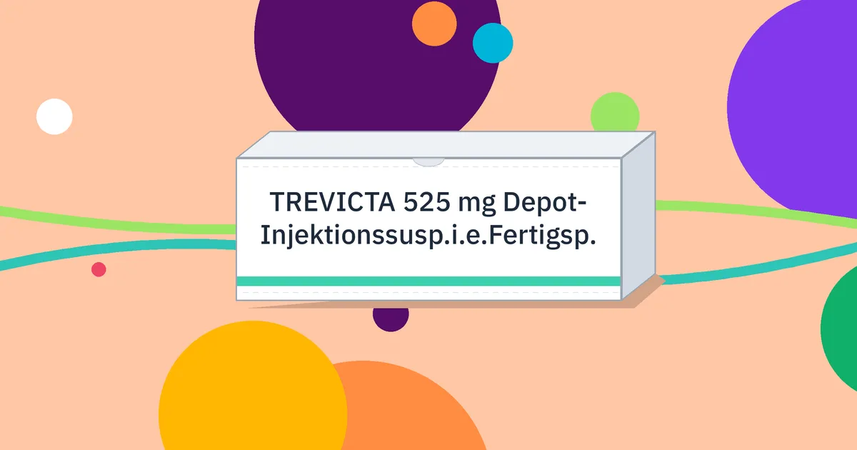 Symbolbild: Packung mit der Aufschrift TREVICTA 525 mg Depot-Injektionssusp.i.e.Fertigsp. (PZN 16613845) – Verfügbarkeit und Bezug in Apotheken in Frankfurt am Main
