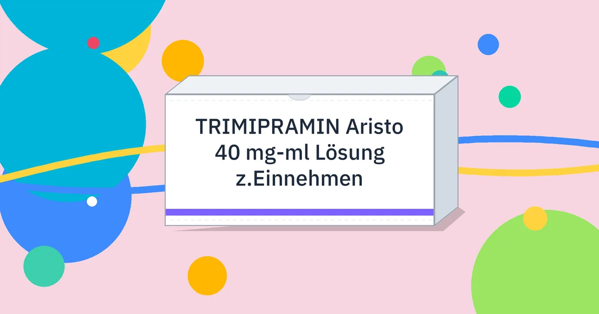 Symbolbild: Packung mit der Aufschrift TRIMIPRAMIN Aristo 40 mg-ml Lösung z.Einnehmen (PZN 10982955) – Verfügbarkeit und Bezug in Apotheken in Frankfurt am Main