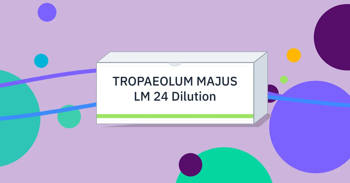 Symbolbild: Packung mit der Aufschrift TROPAEOLUM MAJUS LM 24 Dilution (PZN 13253174) – Verfügbarkeit und Bezug in Apotheken in Frankfurt am Main