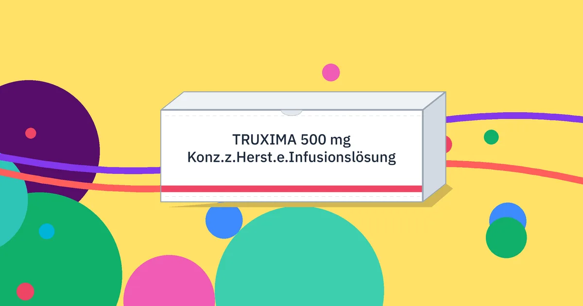 Symbolbild: Packung mit der Aufschrift TRUXIMA 500 mg Konz.z.Herst.e.Infusionslösung (PZN 15619811) – Verfügbarkeit und Bezug in Apotheken in Frankfurt am Main