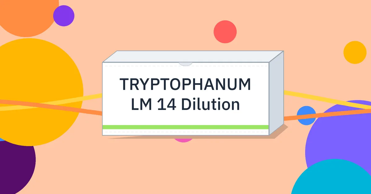 Symbolbild: Packung mit der Aufschrift TRYPTOPHANUM LM 14 Dilution (PZN 13253501) – Verfügbarkeit und Bezug in Apotheken in Frankfurt am Main