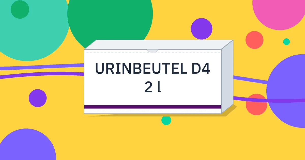 Symbolbild: Packung mit der Aufschrift URINBEUTEL D4 2 l (PZN 14400631) – Verfügbarkeit und Bezug in Apotheken in Frankfurt am Main