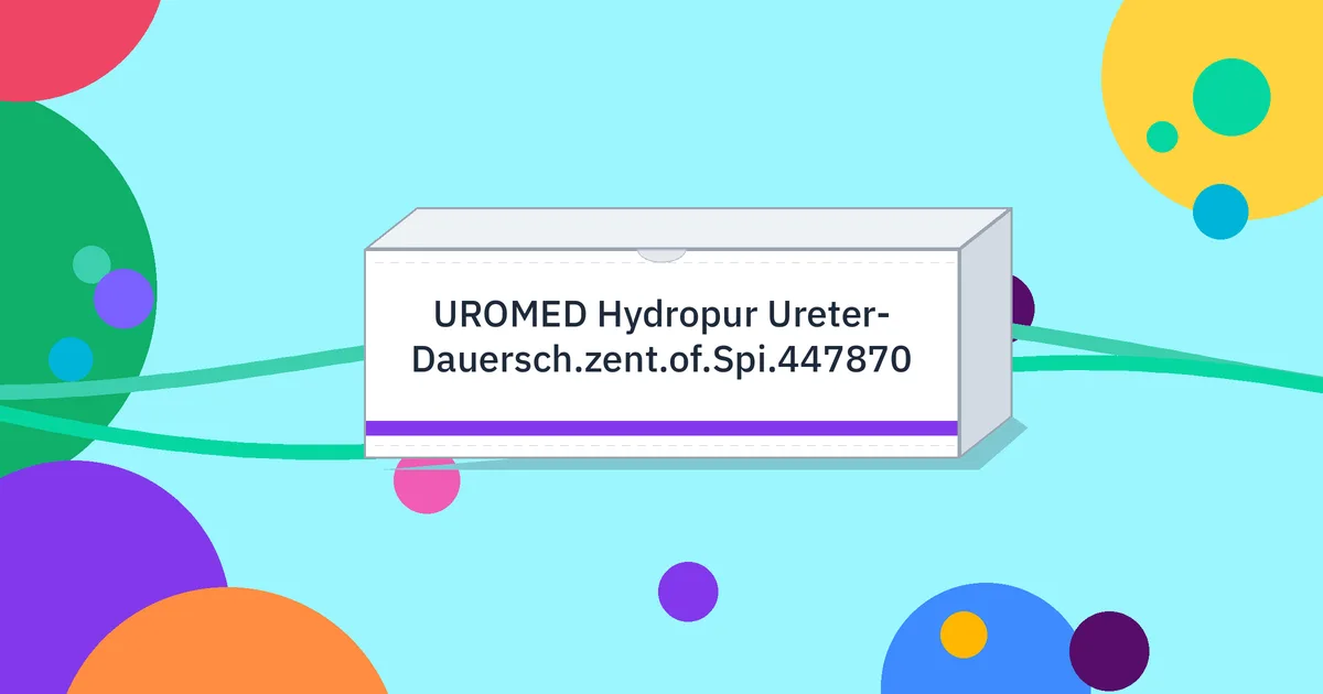 Symbolbild: Packung mit der Aufschrift UROMED Hydropur Ureter-Dauersch.zent.of.Spi.447870 (PZN 11371685) – Verfügbarkeit und Bezug in Apotheken in Frankfurt am Main